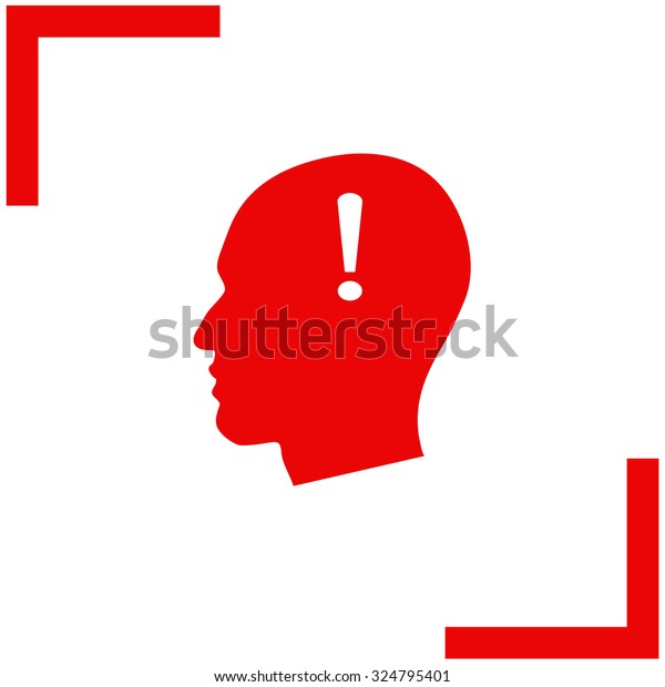 Human Profile Exclamation Mark Vector Icon: เวกเตอร์สต็อก (ปลอดค่า ...