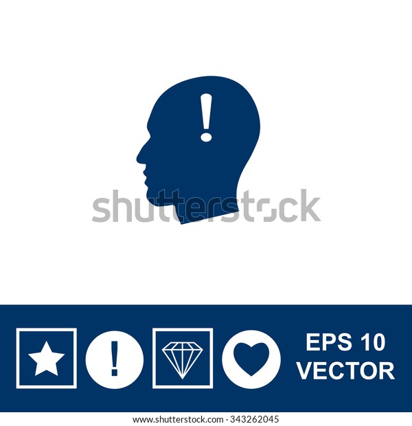 Human Profile Exclamation Mark Vector Icon 스톡 벡터(로열티 프리) 343262045 ...