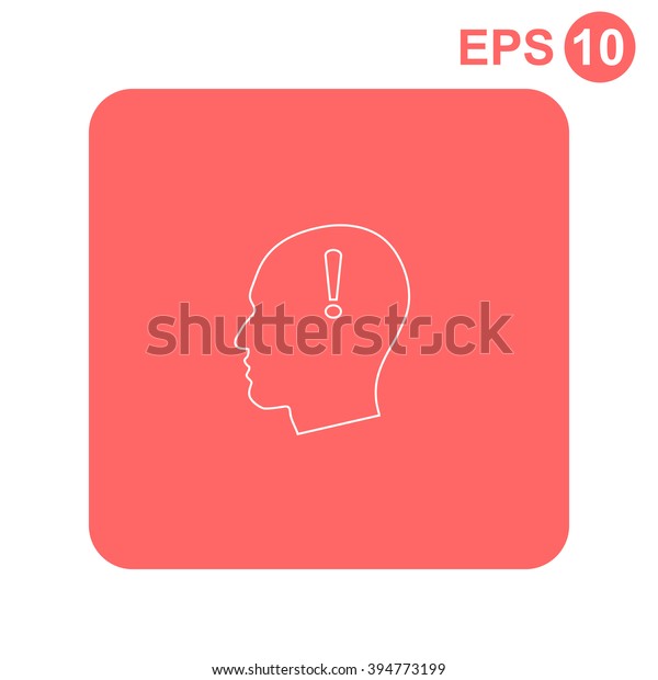 Human Profile Exclamation Mark Vector Icon: เวกเตอร์สต็อก (ปลอดค่า ...