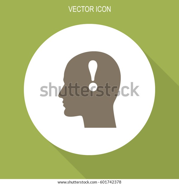 Human Profile Exclamation Mark Vector Icon 库存矢量图（免版税）601742378 ...