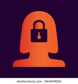 Human Profile Picture Lock Icon Stock Vector (Royalty Free) 344694026 ...