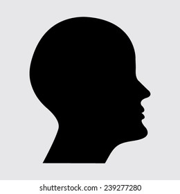 Human Profile Picture On Grey Background Stock Vector (Royalty Free ...