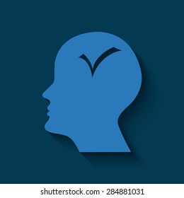 Human Profile Picture Shadow On Blue Stock Vector (Royalty Free) 284881031