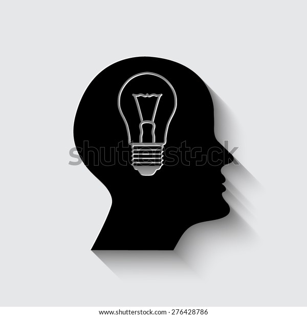 Human Profile Picture Shadow On Grey Stock Vector (Royalty Free ...