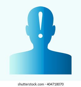 Human Profile Silhouette Exclamation Mark On Stock Vector (Royalty Free ...