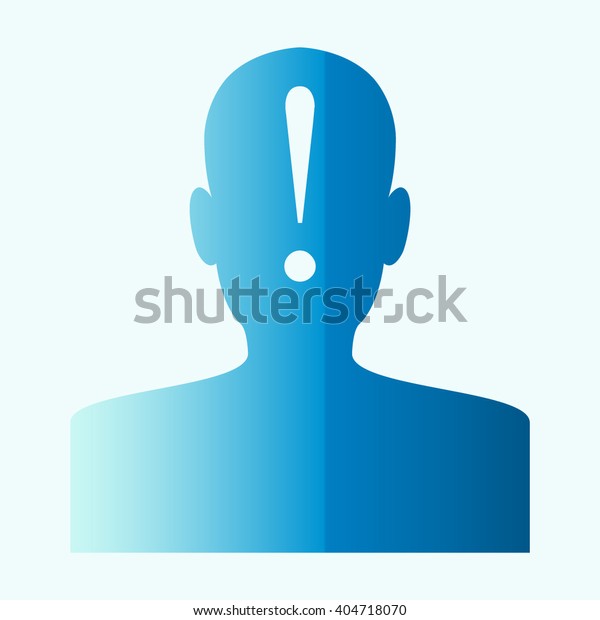 Human Profile Silhouette Exclamation Mark On: vector de stock (libre de ...