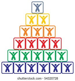 Human Pyramid Abstract Illustration Squares Human Stock Vector (Royalty ...