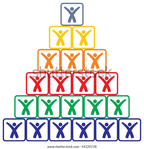 Human Pyramid Abstract Illustration Squares Human Stock Vector (Royalty ...