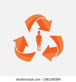Human Recycling Vector Reduce Reuse Stock Vector (Royalty Free ...