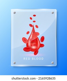 Human Red Blood Inside Square Translucent Stock Vector (Royalty Free ...