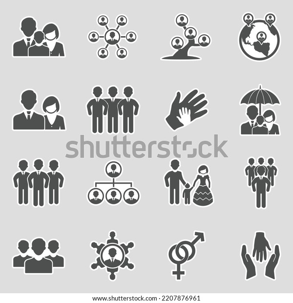 Human Relations Icons Sticker Design Vector Stock Vector (Royalty Free ...