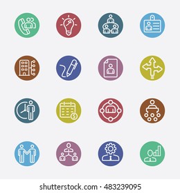 Human Resource Management Color Circles Icon: vector de stock (libre de ...