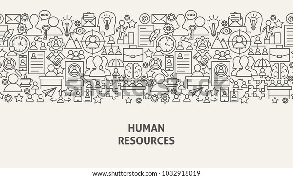 Human Resources Banner Concept Vector Illustration Stock Vector ...