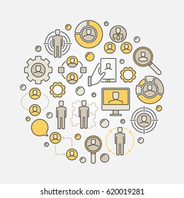 Human Resources Circular Illustration Vector Colorful Stock Vector ...