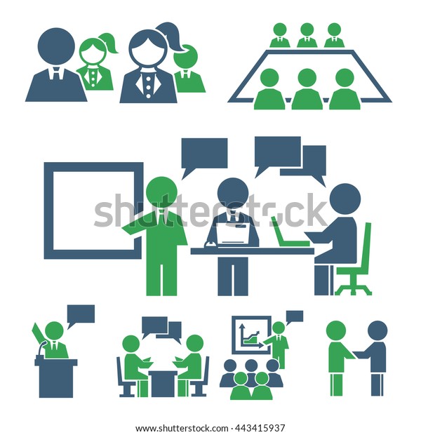 Human Resources Communication Community Icon Set Stock Vector (Royalty ...