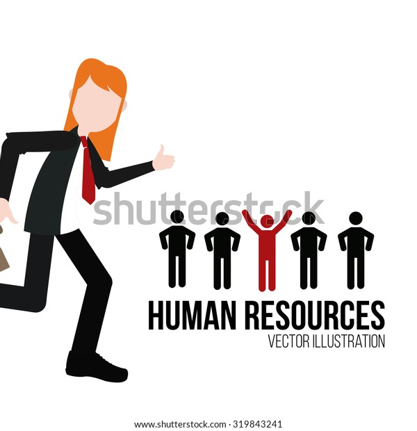 Human Resources Girl Illustration Over White Stock Vector (Royalty Free ...
