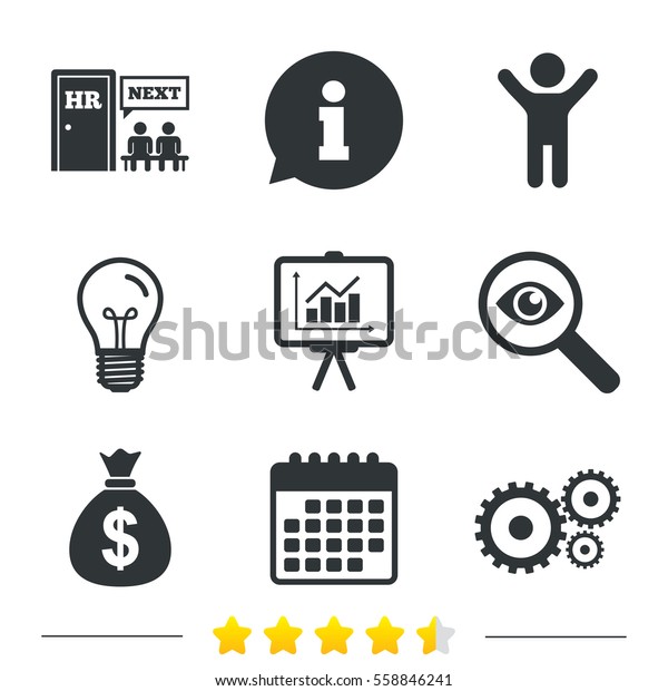 Human Resources Icons Presentation Board Charts Stock Vector (Royalty ...