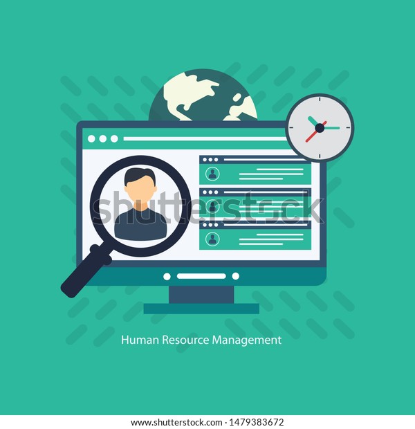 Human Resources Management Flat Styleillustration Stock Vector (Royalty ...