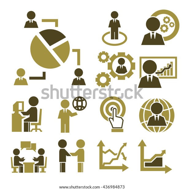 human resources, management icon set