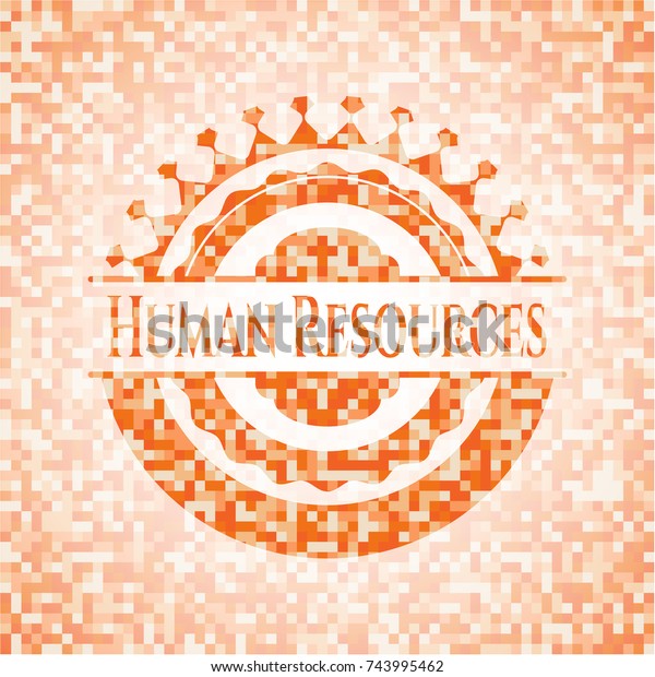Human Resources Orange Mosaic Emblem Background Stock Vector (Royalty ...