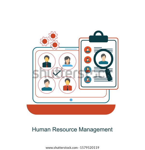 Human Resources Staffing Concept Laptop Candidates Stock Vector ...