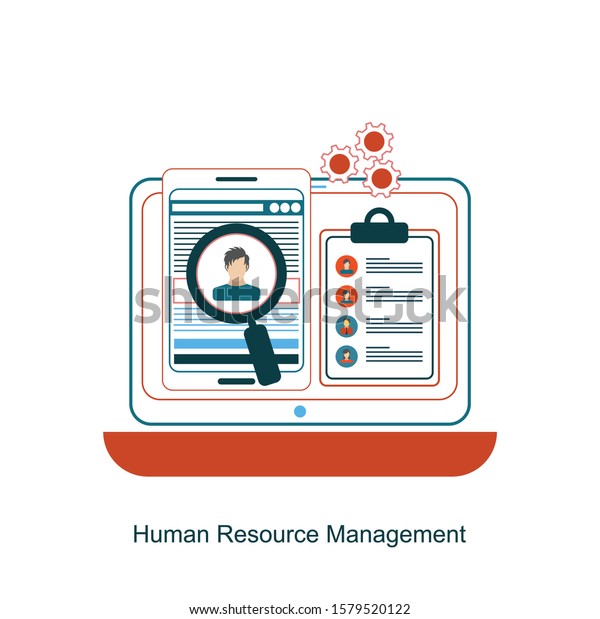 Human Resources Staffing Concept Laptop Candidates Stock Vector ...