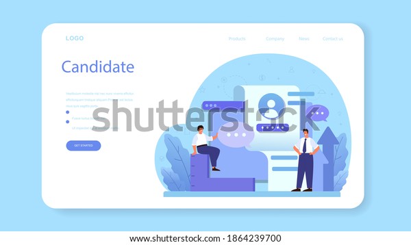 Human Resources Web Banner Landing Page Stock Vector (Royalty Free ...