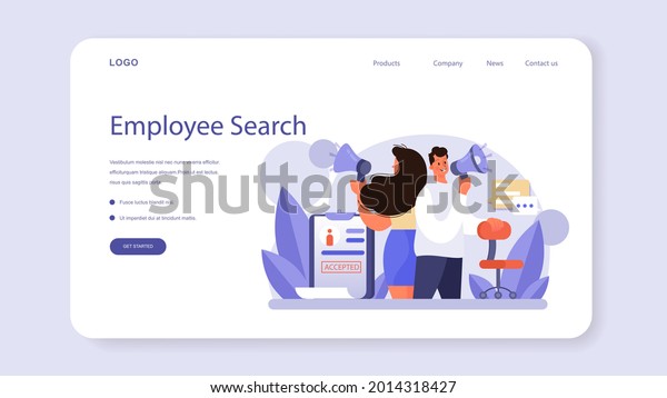 Human Resources Web Banner Landing Page Stock Vector (Royalty Free ...