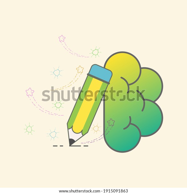 Human Right Brain Pencil Writing On Stock Vector (Royalty Free ...