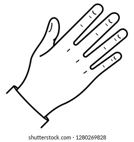 Human Right Hand Vector Flat Outline Stock Vector (Royalty Free ...