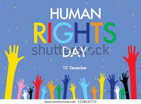 Human Rights Day Hand Splash Colour Stock Vector (Royalty Free ...