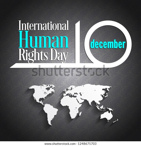 Human Rights Day On Grey Background Stock Vector (Royalty Free ...