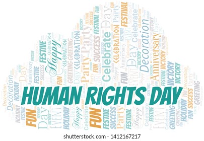 Human Rights Day Word Cloud Wordcloud Stock Vector (Royalty Free ...