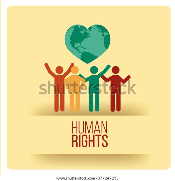 Human Rights Design Over Yellow Color Stock Vector (Royalty Free ...