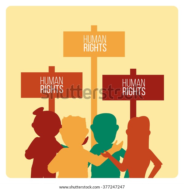 Human Rights Design Over Yellow Color Stock Vector (Royalty Free) 377247247