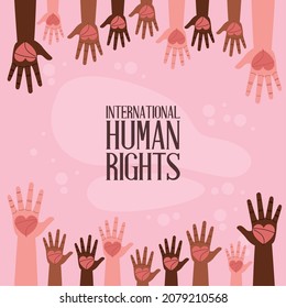 Human Rights Hands Frame Hearts Stock Vector (Royalty Free) 2079210568 ...