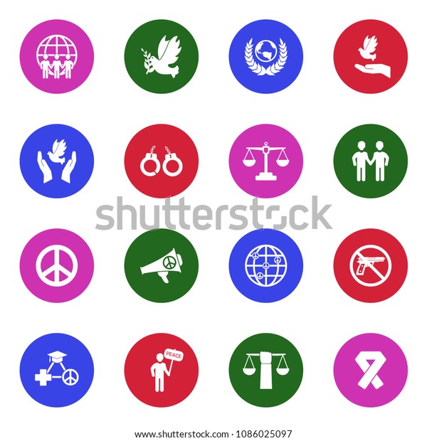 Human Rights Icons White Flat Design Stock Vector (Royalty Free ...
