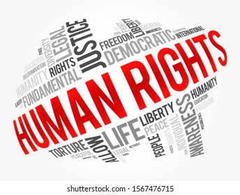 Human Rights Word Cloud Collage Social: vector de stock (libre de ...