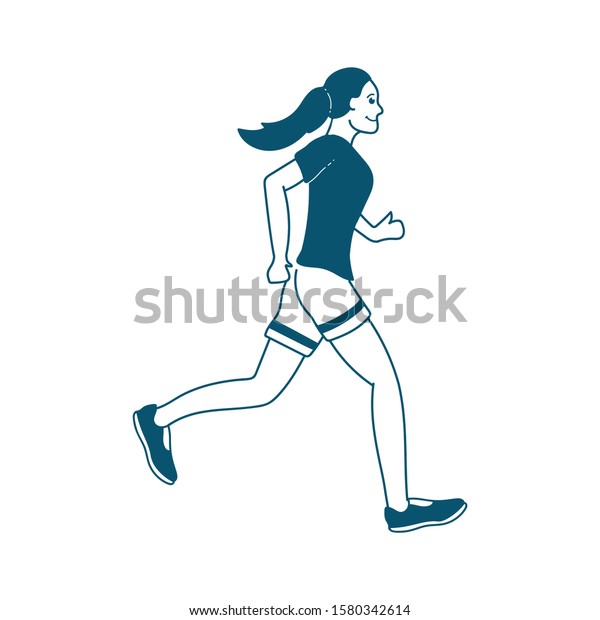 Human Run Doodle Icon Vector Hand Stock Vector (Royalty Free) 1580342614