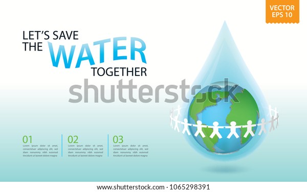 Human Save Water Save Earth Together: เวกเตอร์สต็อก (ปลอดค่าลิขสิทธิ์ ...