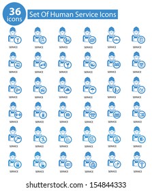Human Service Iconsblue Versionvector Stock Vector (Royalty Free ...