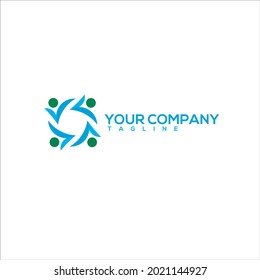 Human Shaped Group Icon Logo Blue Stock Vector (Royalty Free ...