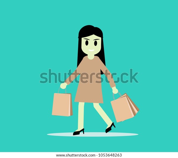 Human Shoppingshopping Mall Stock Vector (Royalty Free) 1053648263 ...
