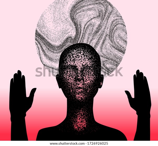 Human Silhouette Halo Disk Behind Head Stock Vector (Royalty Free ...