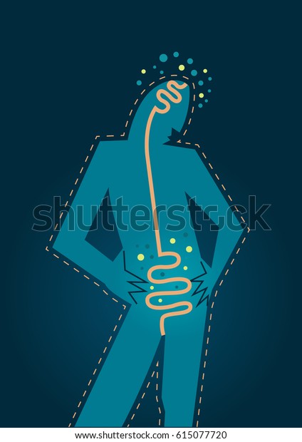 Human Silhouette Illustration Digestive System Intestinal Stock Vector ...