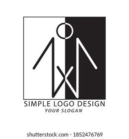 Human Simple Logo Branding Black White Stock Vector (Royalty Free ...