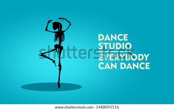 Human Skeleton Dancing Dance Studio Presentation 库存矢量图（免版税）1488095516 ...