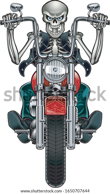 Human Skeleton Driving Chopper Motorcycle Stock Vector (Royalty Free ...