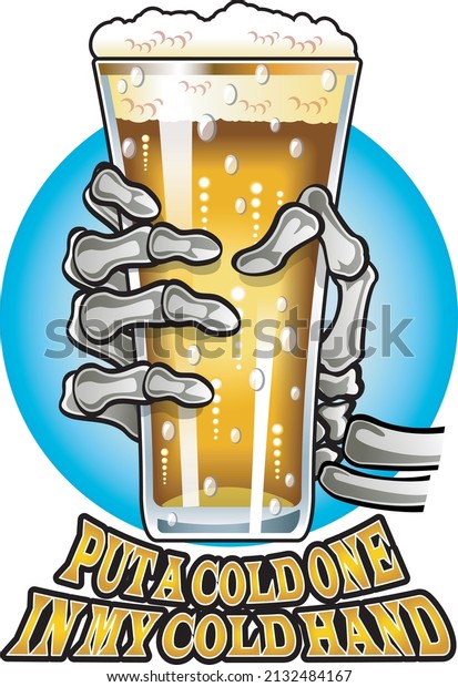 Human Skeleton Hand Holding Glass Beer Stock Vector (Royalty Free ...