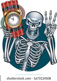 Skeleton Riding On Air Bomb Stock Vector (Royalty Free) 1025948563 ...